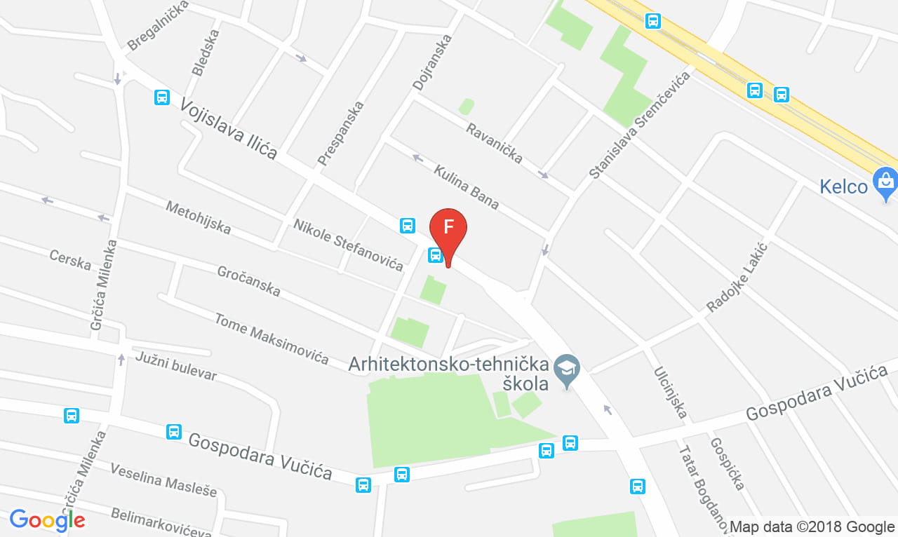 Mapa Pekara Mina, Adresa: Vojslava Ilića 34, Lokacija Vračar, Beograd