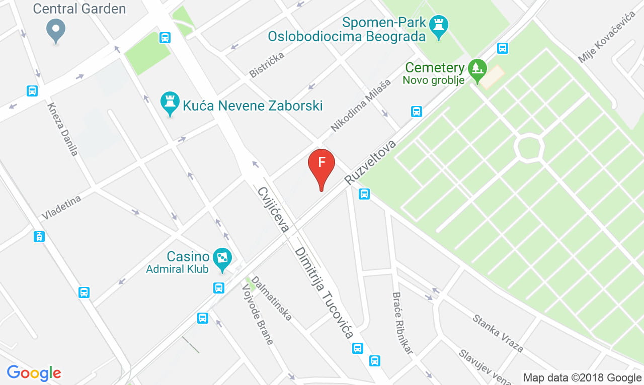 Mapa Časovničarsko zlatarska radnja Alisa, Adresa: Ruzveltova 37 ...