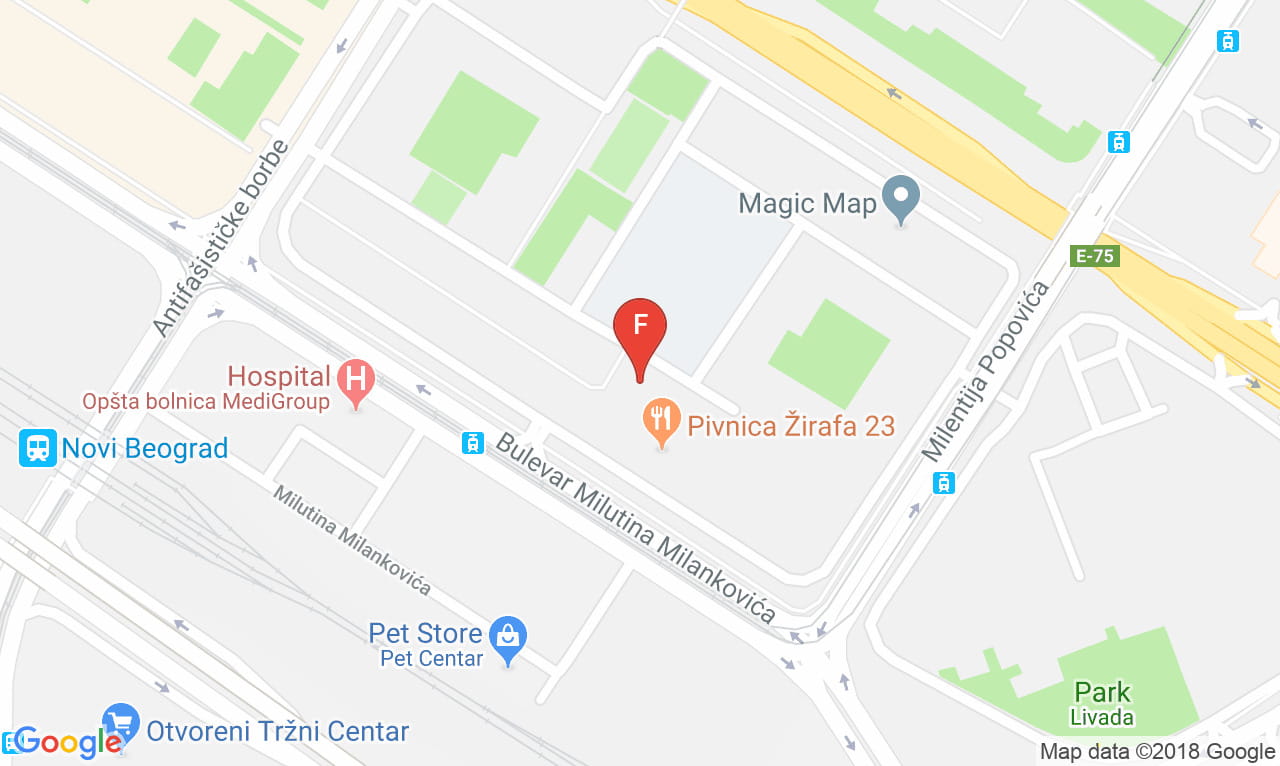 Mapa Pivnica Žirafa 23, Adresa: Milutina Milankovića 34, Lokacija Novi ...