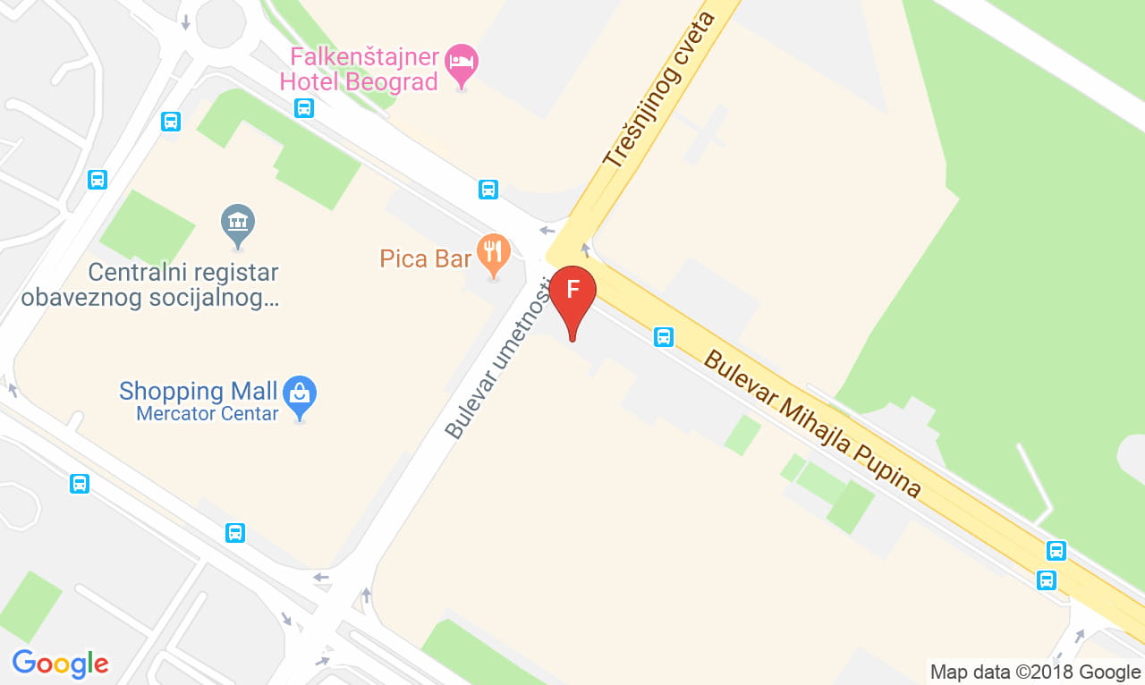 Mapa: Apartman Yu Biznis, Adresa: Bulevar Mihajla Pupina 145, Lokacija ...