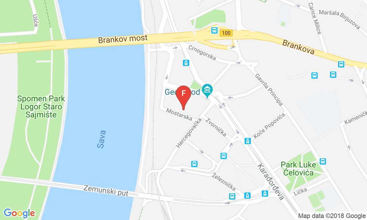 Mapa Kafana Savamala, Adresa: Mostarska 2, Lokacija Savski venac, Beograd