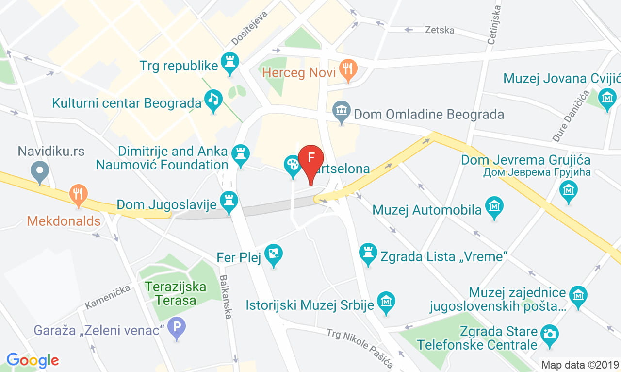 Mapa Srednja škola Sveti Sava, Adresa: Dečanska 8, Lokacija Stari grad ...