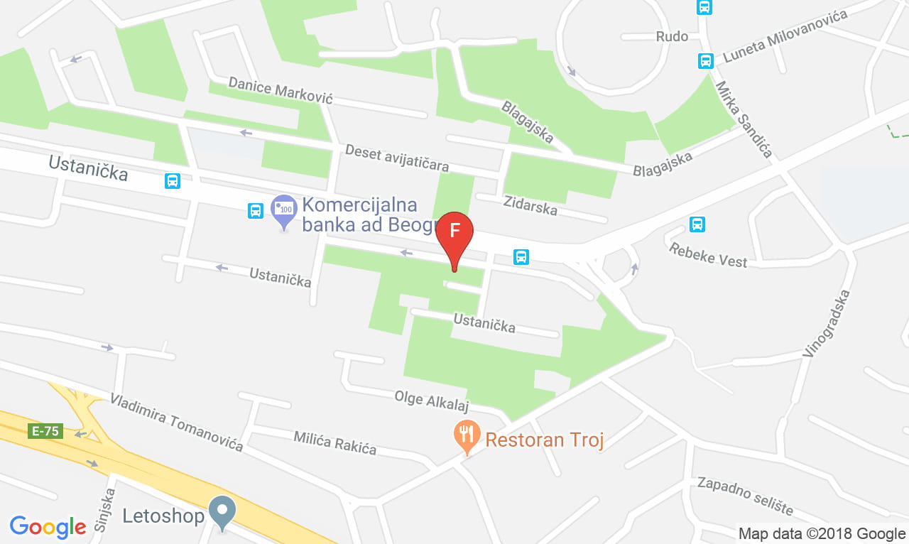 Mapa Stamparija R Print, adresa: Ustanicka 204a, Zvezdara, Beograd