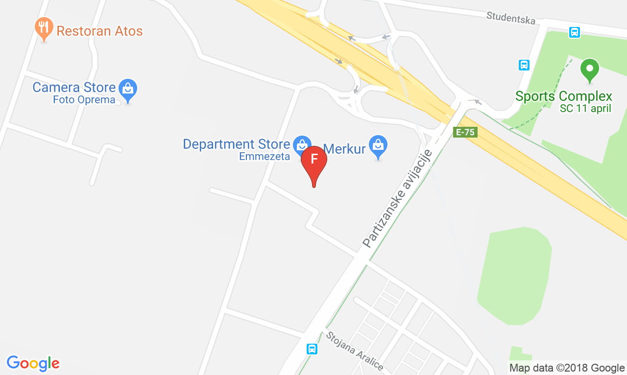 Mapa: Salon nameštaja Emmezeta, Adresa: Partizanske avijacije 2/A ...