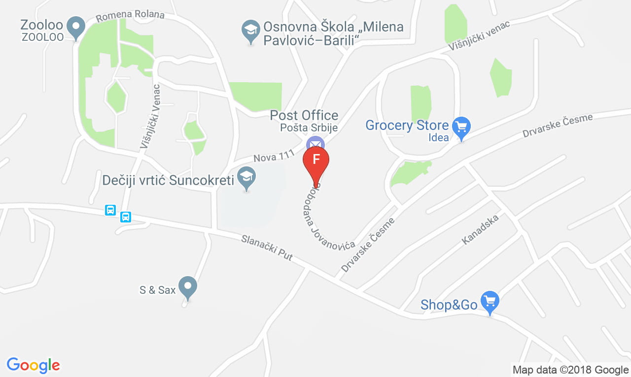 Mapa: Apoteka Višnjička banja, Adresa: Slobodana Jovanovića 2, Lokacija ...