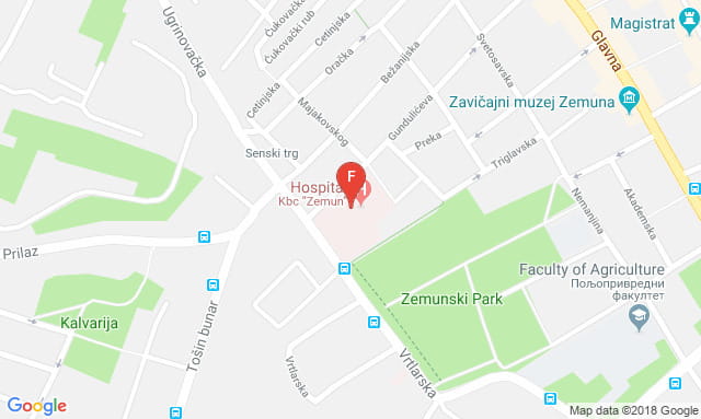 Mapa: Bolnica KBC Zemun, Adresa: Vukova 9, Lokacija: Beograd