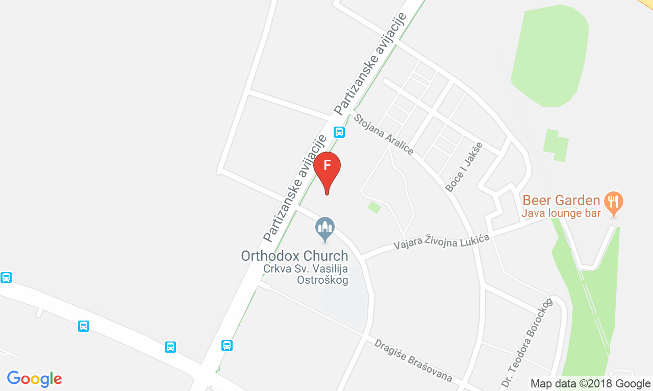 Mapa Mesara Biftek plus 1, Adresa: Partizanske Avijacije 21a, Lokacija ...