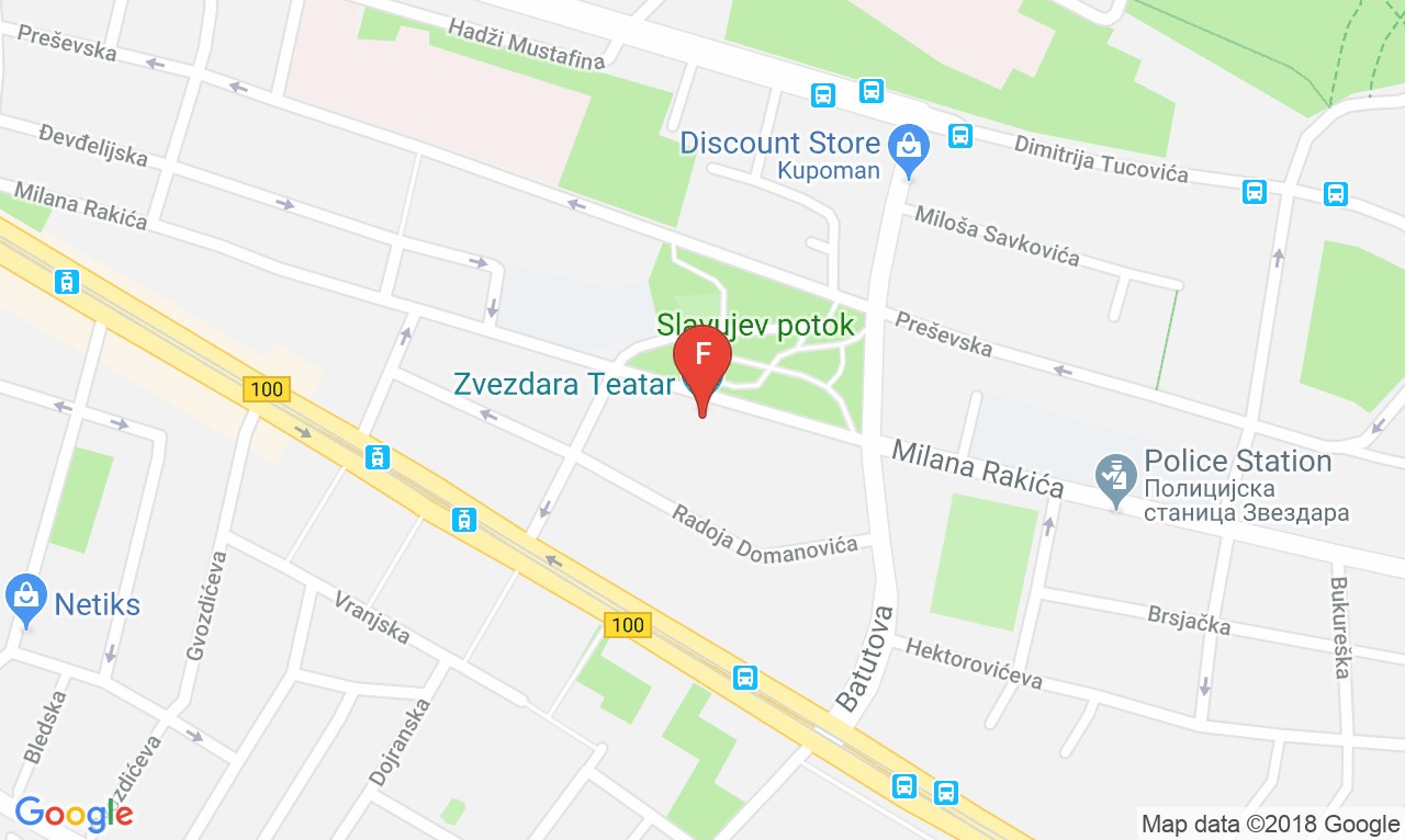 Mapa Restoran Zvezdara teatar, Adresa: Milana Rakica 38, Lokacija ...