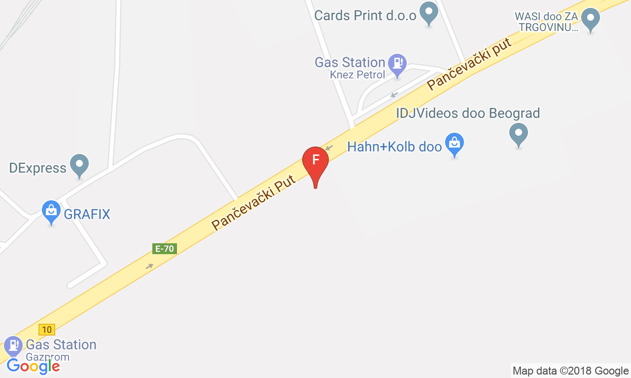 Mapa AKS kurirska služba, Adresa: Pančevački put 91c, Lokacija Pančevo