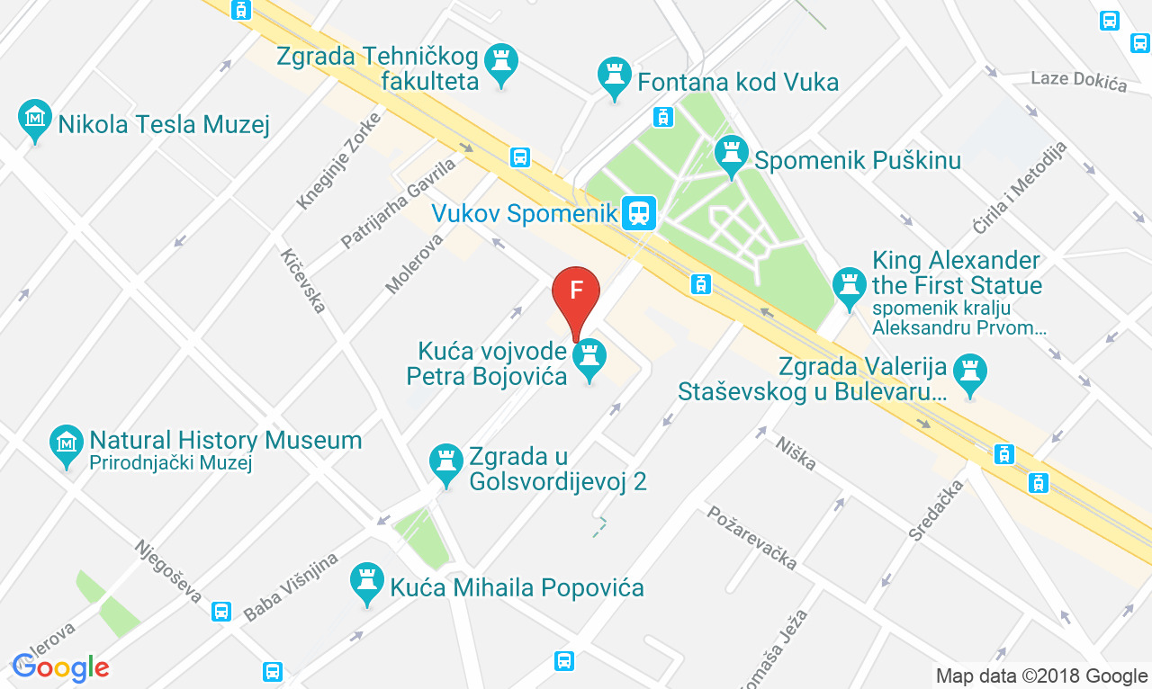 Mapa Turistička agencija TURISTTRADE, Adresa: Golsvordijeva 34 ...