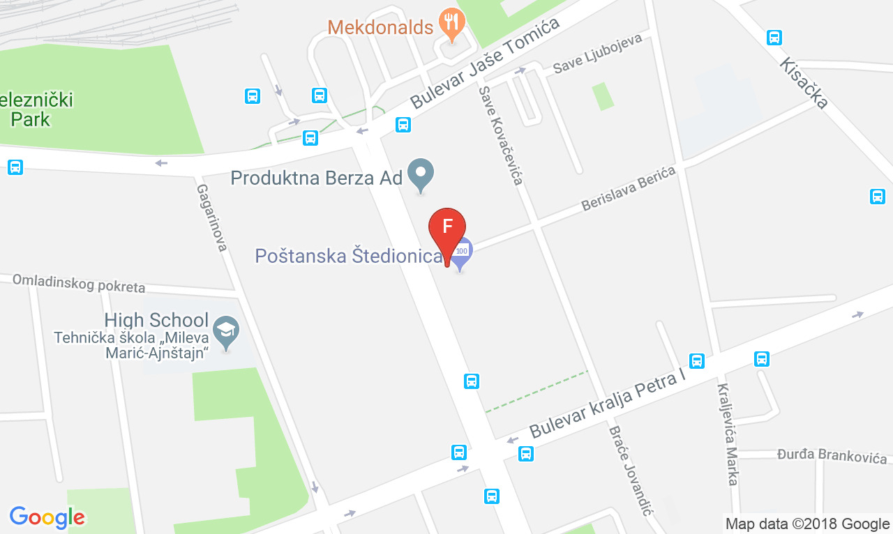Mapa Auto škola Crveni signal Bora, Adresa: Bulevar oslobođenja 11, II ...
