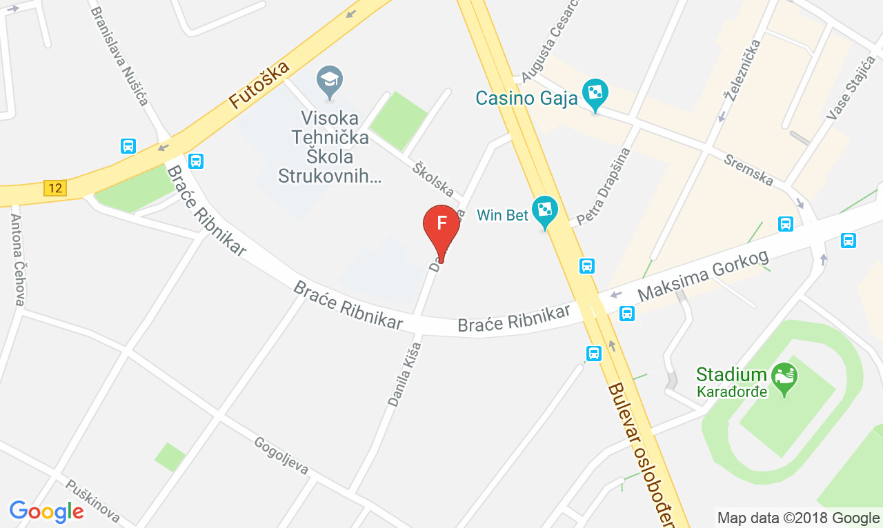 Mapa Iphone servis iService, Adresa: Danila Kiša 11, Lokacija Novi Sad