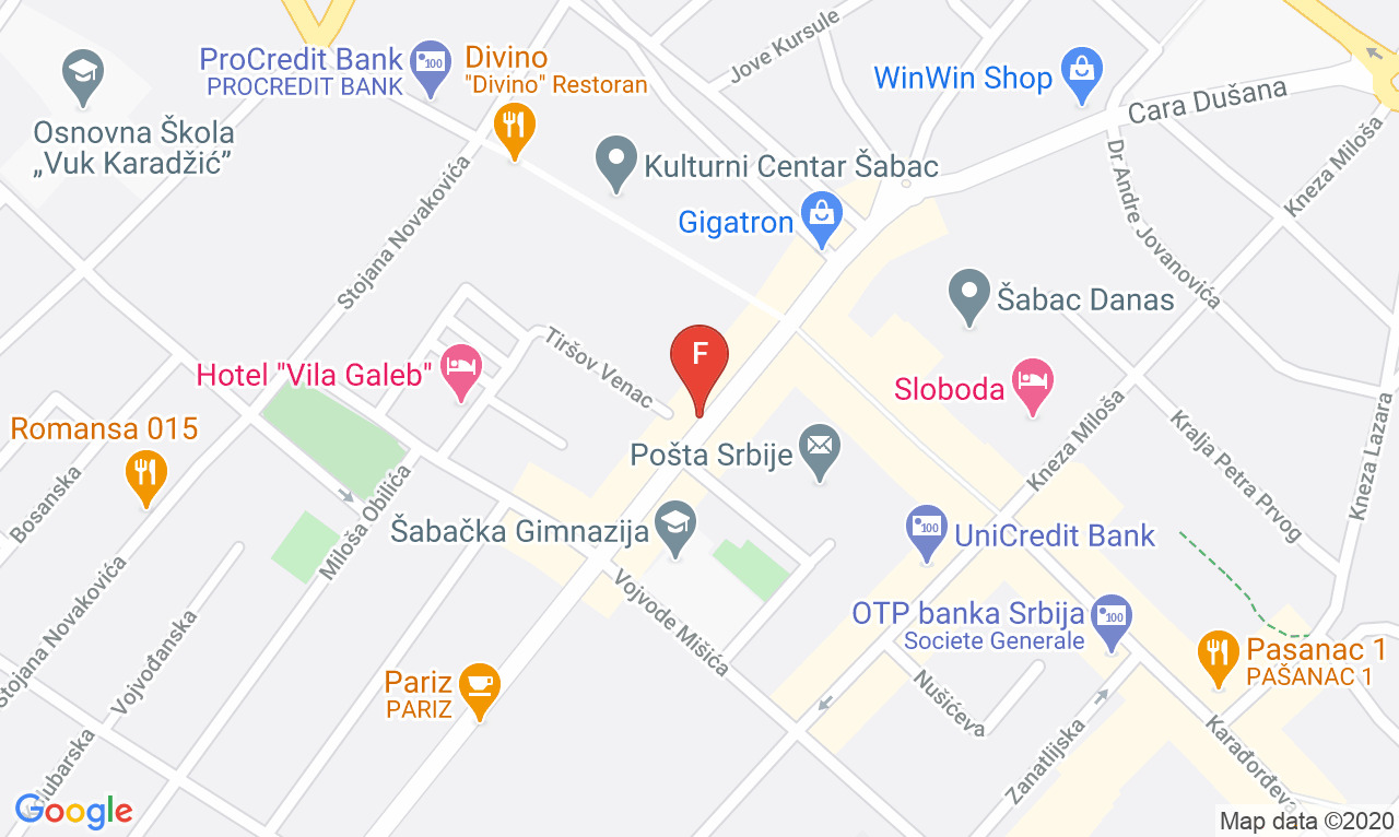 Mapa Tešić izdavanje stanova i apartmana u centru Šapca, Adresa ...