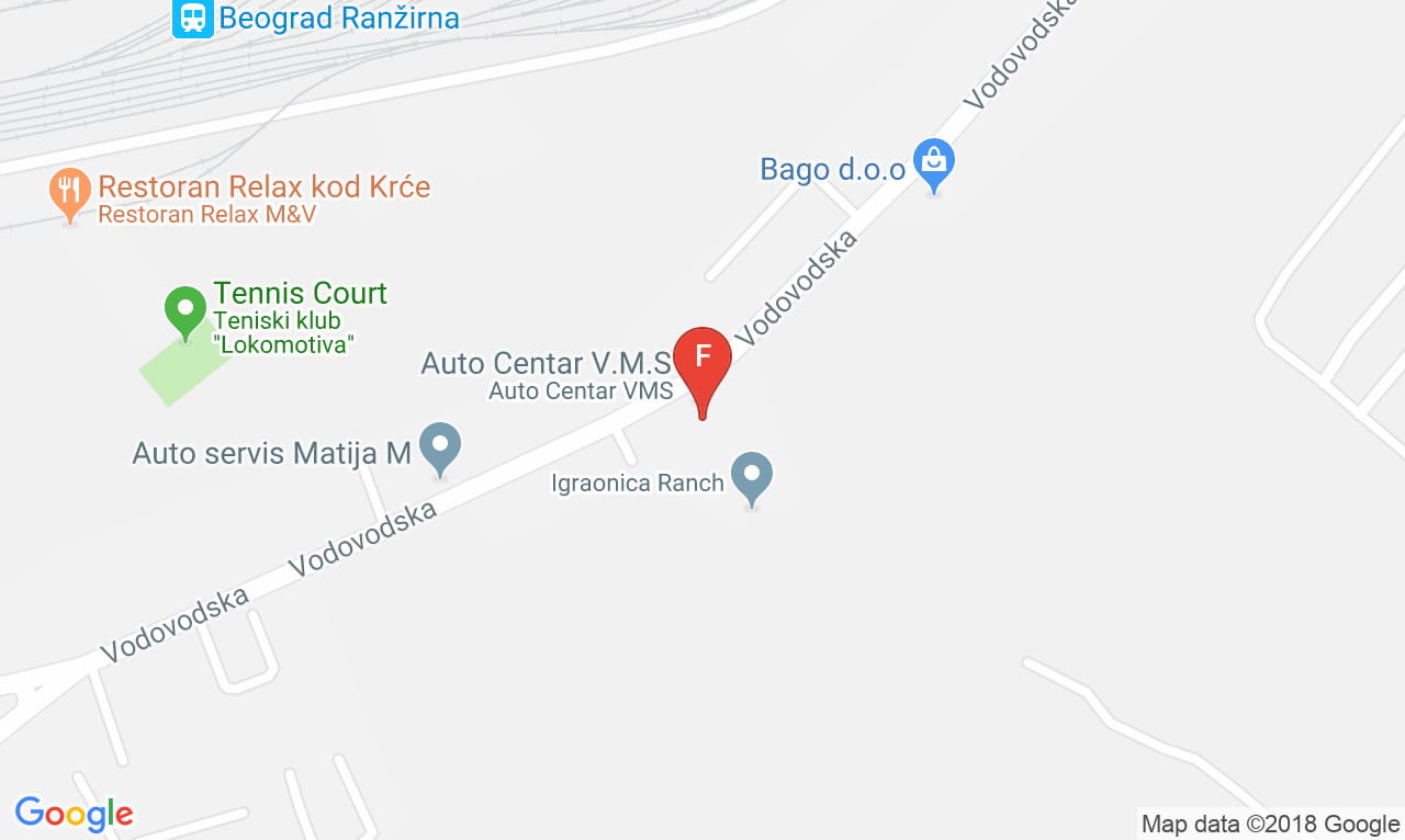 Mapa Auto Centar VMS, Adresa: Ive Lole Ribara 1b, Lokacija Železnik ...