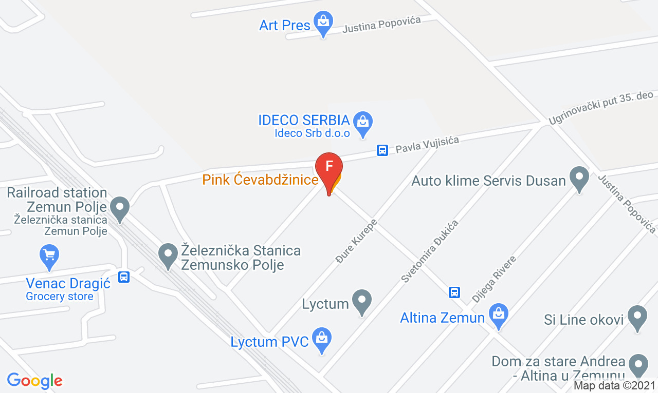 Mapa Dostava roštilja, Adresa: Pavla Vujisića 119, Lokacija Zemun, Beograd