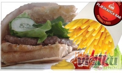 Pljeskavica 150g + pomfrit + Coca Cola 0,33 - Pljeskavica Bar - akcije ...