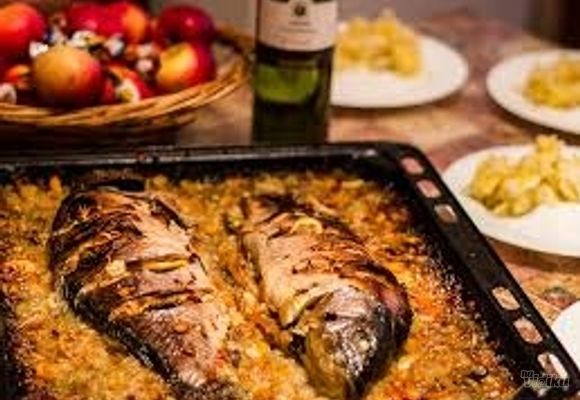 Pečenje ribe - šaran - Ribarnica Karma plus Beograd